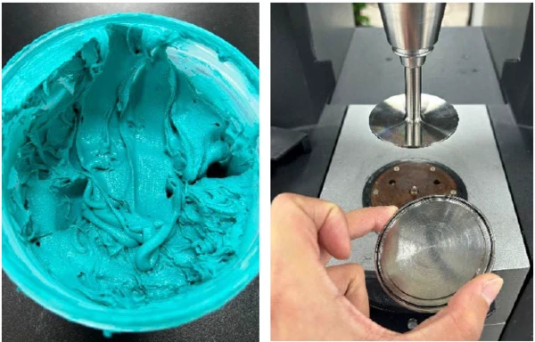 Testes de densidade em materiais pastosos usando um reômetro rotacional ...